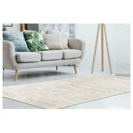 Teppich Padiro "Karma 125", beige (beige, silber), B:120cm H:8mm L:170cm, Viskose, Teppiche, Teppich, Handgewebter Teppich mit 3D-Design, weiche Haptik, pflegeleicht