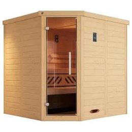 Sauna Weka "Kemi", beige (natur), Bio-Ofen, externe Steuerung, 7,5 kW, Saunen, 7,5 kW Bio-Ofen mit digitaler Steuerung