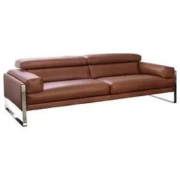 2,5-Sitzer Calia italia "Romeo, Designsofa der Extraklasse mit tollem Sitzkomfort", braun (karma 601 choccolate), B:202cm H:67cm T:105cm, AnilinLEDER Karma gewachst (echtes Rindsleder), Sofas, Designkufenfu&szlig; und hochwertigem Lederbezug