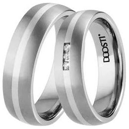 Trauring DOOSTI "Schmuck Geschenk Silber 925 Trauring Ehering Partnerring LIEBE" Gr. 60, silber (titanfarben, silberfarben), Fingerringe, Damen, 60, ohne Zirkonia, Silber 925 (Sterlingsilber) Titan, 6mm, Silber 925 (Sterlingsilber), Titan, Trauring, Made in Germany - wahlweise mit oder ohne Zirkonia