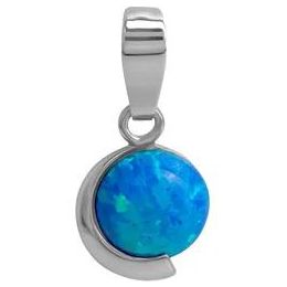 Kettenanh&auml;nger Vivance "925/- Sterling Silber rhodiniert imit. Opal blau", wei&szlig; (wei&szlig;, blau), Schmuckanh&auml;nger, Damen, one-size, Silber 925 (Sterlingsilber), 0,7 g, Kettenanh&auml;nger