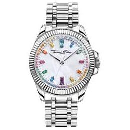 Quarzuhr Thomas Sabo "DIVINE RAINBOW", silber (silberfarben), Armbanduhren, Damen, Quarzuhr, Armbanduhr, Damenuhr, Zirkonia,, Aquamarin, Amethyst, Edelstahlarmband