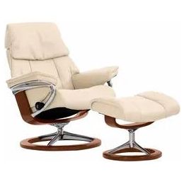 Relaxsessel stressless "Ruby", beige (cream batick), B:88cm H:101cm T:78cm, Leder BATICK: durchgef&auml;rbtes und genarbtes M&ouml;belleder;Leder PALOMA: durchgef&auml;rbtes Semianilin-M&ouml;belleder, Sessel, Relaxsessel, mit Signature Base, Gr&ouml;&szlig;e L, Gestell Eiche, Wenge, Braun & Schwarz