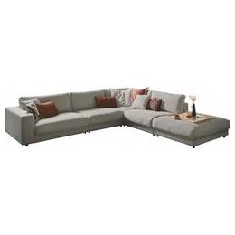 Ecksofa 3C Candy "Enisa II, bequem und komfortabel, gro&szlig;es Familiensofa, L-Form", grau (light, grau), B:365cm H:86cm T:322cm, 100% Polyester, Sofas, Ecksofa, incl. 3 Flatterkissen, wahlweise mit Flecken-Schutz-Bezug Easy care