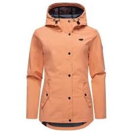Softshelljacke Ragwear "Margge Shell", Damen, Gr. L (40), orange (pfirsich), Obermaterial: 100% Polyester. Innenfutter: 100% Polyester, tailliert h&uuml;ftbedeckend, hoch geschlossener Ausschnitt, &Auml;rmel ohne &Auml;rmelschlitz normaler Saum, Jacken Softshelljacke, wasserdichte Damen &Uuml;bergangsjacke mit gro&szlig;er Kapuze