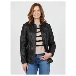Lederjacke JCC "31024019", Damen, Gr. M, schwarz, Obermaterial 100% Lammleder; Futter 65% Polyester, 35% Baumwolle; &Auml;rmelfutter: 100% Polyester, Jacken