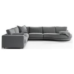 Ecksofa 3C Candy "Enisa II, bequem und komfortabel, Mega Familiensofa, L-Form", grau, B:225cm H:86cm T:395cm, 85% Polyester, 15% Viskose, Sofas, Ecksofa, incl. 3 Flatterkissen, wahlweise mit Flecken-Schutz-Bezug Easy care