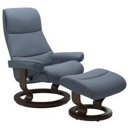 Relaxsessel stressless "View", blau (sparrow blau paloma), B:82cm H:108cm T:81cm, Leder BATICK: BATICK ist ein leicht korrigiertes, durchgef&auml;rbtes und genarbtes M&ouml;belleder, bei dem die meisten Unebenheiten und Spuren in der Regel entfernt wurden.;Leder PALOMA: PALOMA ist ein durchgef&auml;rbtes Semianilin-M&ouml;belleder mit nat&uuml;rlicher Narbung.;ROHLEDER Stoff Q2 FARON: Ein fester zuverl&auml;ssiger Boucl&eacute; mit e