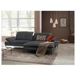 Ecksofa W.Schillig "enjoy&MORE, Designsofa, elegant und bequem, L-Form", schwarz (schwarz z59), B:294cm H:87cm T:185cm, Chenille-Flachgewebe R66 (85% Polyester, 15% Nylon);Longlife Xtra-Leder Z59: Glattleder mit modischer Pr&auml;gung. Hautst&auml;rke 0, 9 - 1, 1 mm;Stoff S37 (100% Polyester), Sofas, Ecksofa, Sitztiefenverstellung, F&uuml;&szlig;e schwarz pulverbeschichtet, Breite 294 cm