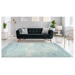 Teppich Padiro "Dolce Vita 125", blau (petrol), B:80cm H:10mm L:150cm, Viskose, Teppiche, Teppich, Trendige Verwaschung, Orient-Design