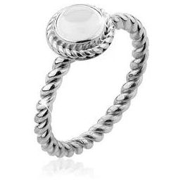 Fingerring NENALINA "Bergkristall Geburtsstein April Trend 925 Silber" Gr. 54, wei&szlig;, Fingerringe, Damen, 54mm,mit Steinen, Silber 925 (Sterlingsilber), 2mm, Fingerring