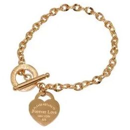 Armband Firetti "Schmuck Geschenk Armschmuck Armkette Herz LIEBE", gold (gelbgoldfarben), Armb&auml;nder, Damen, 20cm, Edelstahl, Armband, Made in Germany