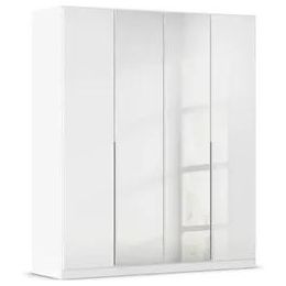 Dreht&uuml;renschrank OTTO HOME "Kleiderschrank Kleiderschr&auml;nke Schrank Garderobe AGORDO mit Glasfront", wei&szlig; (alpinwei&szlig;, glas kristallwei&szlig;), B:181cm H:210cm T:54cm, Holzwerkstoff, Schr&auml;nke, Dreht&uuml;renschrank, durchdachte Innenausstattung, in 7 Breiten und 2 H&ouml;hen MADE IN GERMANY