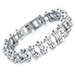 Gliederarmband Firetti "Schmuck Geschenk Biker", silber (edelstahlfarben), Armb&auml;nder, Herren, 22cm, Edelstahl, Gliederarmband