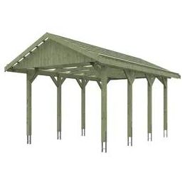 Skan Holz Einzelcarport SKANHOLZ "Wallgau", gr&uuml;n, B/H/T: 380cm x 215cm x 600cm, Carports, mit Dachlattung