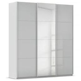 Schwebet&uuml;renschrank OTTO HOME "Kleiderschrank Kleiderschr&auml;nke Schrank Garderobe AGORDO mit Glasfront", grau (seidengrau, glas seidengrau), B:203cm H:229cm T:62cm, Holzwerkstoff, Schr&auml;nke, Schwebet&uuml;renschrank, durchdachte Innenausstattung, in 4 Breiten und 2 H&ouml;hen MADE IN GERMANY