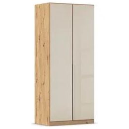 Dreht&uuml;renschrank OTTO HOME "Kleiderschrank Kleiderschr&auml;nke Schrank Garderobe AGORDO mit Glasfront", beige (eiche artisan, glas beige (champagner)), B:91cm H:210cm T:54cm, Holzwerkstoff, Schr&auml;nke, Dreht&uuml;renschrank, durchdachte Innenausstattung, in 7 Breiten und 2 H&ouml;hen MADE IN GERMANY, Topseller