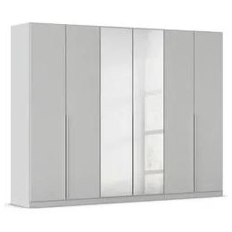 Dreht&uuml;renschrank OTTO HOME "Kleiderschrank Schrank Garderobe AGORDO mit Dekor- oder Hochglanzfront", grau (seidengrau), B:271cm H:210cm T:54cm, Holzwerkstoff, Schr&auml;nke, Dreht&uuml;renschrank, durchdachte Innenausstattung, in 8 Breiten und 2 H&ouml;hen MADE IN GERMANY