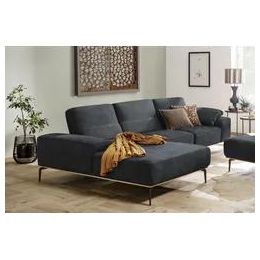 Ecksofa W.Schillig "run, Designsofa mit tollem Sitzkomfort, bequem, L-Form", schwarz (nachtschwarz z73), B:319cm H:88cm T:178cm, Longlife Xtra-Leder Z73: Naturwalkleder der Luxusklasse aus den erlesensten Rohh&auml;uten. Hautst&auml;rke 1, 1 &ndash; 1, 3 mm;ROHLEDER Jacquard-Flachgewebe Q2 W60 (63% Polyester, 37% Polyacryl);ROHLEDER Chenille-Flachgewebe Q2 W77 (68% Polyacryl, 32% Polyester);Stoff S37 (100% Polyes