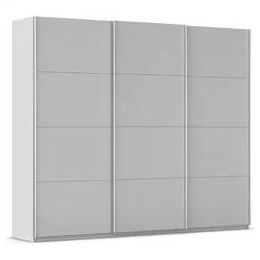Schwebet&uuml;renschrank OTTO HOME "Kleiderschrank Schrank Garderobe AGORDO mit Dekor- oder Hochglanzfront", grau (seidengrau, griffleisten alufarbig), B:271cm H:229cm T:62cm, Holzwerkstoff, Schr&auml;nke, Schwebet&uuml;renschrank, in 4 Breiten und 2 H&ouml;hen MADE IN GERMANY