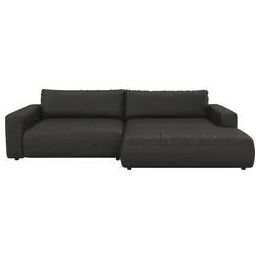 Ecksofa Musterring "LUCIA L-Form", schwarz (schwarz puro), B:296cm H:81cm T:190cm, Flachgewebe VALMONT (60% Baumwolle/40% Leinen);Leder PURO, pigmentiertes Leder;Microfaser CRONA (100% Polyester);Flachgewebe FLORIS (100% Polyester);Leder BAX, pigmentiertes Leder, Sofas, Ecksofa