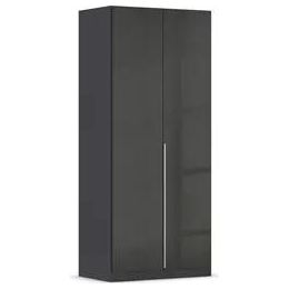 Dreht&uuml;renschrank OTTO HOME "Kleiderschrank Schrank Garderobe AGORDO TOPSELLER Schlafzimmer", grau (graumetallic, effektgrau hochglanz), B:91cm H:210cm T:54cm, Holzwerkstoff, Schr&auml;nke, Dreht&uuml;renschrank, durchdachte Innenausstattung, in 8 Breiten und 2 H&ouml;hen MADE IN GERMANY, Topseller