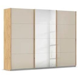 Schwebet&uuml;renschrank OTTO HOME "Kleiderschrank Kleiderschr&auml;nke Schrank Garderobe AGORDO mit Glasfront", beige (eiche artisan, glas beige (champagner)), B:271cm H:210cm T:62cm, Holzwerkstoff, Schr&auml;nke, Schwebet&uuml;renschrank, durchdachte Innenausstattung, in 4 Breiten und 2 H&ouml;hen MADE IN GERMANY