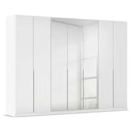 Dreht&uuml;renschrank OTTO HOME "Kleiderschrank Kleiderschr&auml;nke Schrank Garderobe AGORDO mit Glasfront", wei&szlig; (alpinwei&szlig;, glas kristallwei&szlig;), B:315cm H:229cm T:54cm, Holzwerkstoff, Schr&auml;nke, Dreht&uuml;renschrank, durchdachte Innenausstattung, in 7 Breiten und 2 H&ouml;hen MADE IN GERMANY