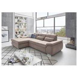 Ecksofa DIE PLANBAR "MP-IN16037 L-Form mit Federkern-Polsterung", lila (flieder), B:289cm H:85cm T:195cm, 100% Polyester, Sofas, Ecksofa, mit Sitztiefenverstellung & Zierkissen