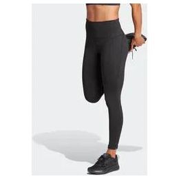 Lauftights Adidas PERFORMANCE "Adizero E 1/1 L", Damen, Gr. XXL, N-Gr, schwarz (schwarz, normal, gr.), Obermaterial: 85% Polyester, 15% Elasthan, Hosen