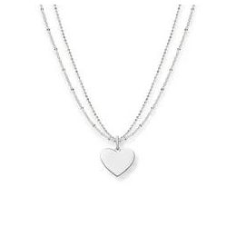 Kette mit Anh&auml;nger Thomas Sabo "Herz" Gr. 45, silber (silberfarben), Halsketten, Damen, 45, Silber 925 (recycelt)