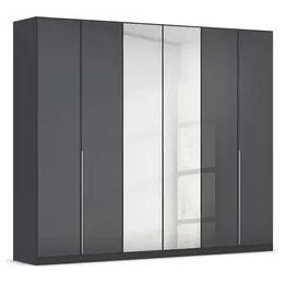 Dreht&uuml;renschrank OTTO HOME "Kleiderschrank Kleiderschr&auml;nke Schrank Garderobe AGORDO mit Glasfront", grau (graumetallic, glas basalt), B:271cm H:229cm T:54cm, Holzwerkstoff, Schr&auml;nke, Dreht&uuml;renschrank, durchdachte Innenausstattung, in 7 Breiten und 2 H&ouml;hen MADE IN GERMANY