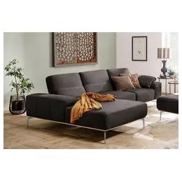Ecksofa W.Schillig "run, Designsofa mit tollem Sitzkomfort, bequem, L-Form", braun (mocca z73), B:319cm H:88cm T:178cm, Longlife Xtra-Leder Z73: Naturwalkleder der Luxusklasse aus den erlesensten Rohh&auml;uten. Hautst&auml;rke 1, 1 &ndash; 1, 3 mm;ROHLEDER Jacquard-Flachgewebe Q2 W60 (63% Polyester, 37% Polyacryl);ROHLEDER Chenille-Flachgewebe Q2 W77 (68% Polyacryl, 32% Polyester);Stoff S37 (100% Polyester), Sof