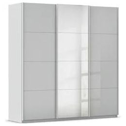 Schwebet&uuml;renschrank OTTO HOME "Kleiderschrank Kleiderschr&auml;nke Schrank Garderobe AGORDO mit Glasfront", grau (seidengrau, glas seidengrau), B:203cm H:210cm T:62cm, Holzwerkstoff, Schr&auml;nke, Schwebet&uuml;renschrank, durchdachte Innenausstattung, in 4 Breiten und 2 H&ouml;hen MADE IN GERMANY