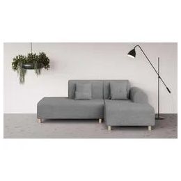 Ecksofa OTTO HOME "Suyala", grau (hellgrau), B:258cm H:85cm T:168cm, 100% Polyester, Sofas, Ecksofa, L-Form mit Hocker
