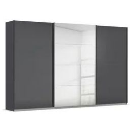 Schwebet&uuml;renschrank OTTO HOME "Kleiderschrank Kleiderschr&auml;nke Schrank Garderobe AGORDO mit Glasfront", grau (graumetallic, glas basalt), B:360cm H:229cm T:62cm, Holzwerkstoff, Schr&auml;nke, Schwebet&uuml;renschrank, durchdachte Innenausstattung, in 4 Breiten und 2 H&ouml;hen MADE IN GERMANY