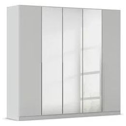 Dreht&uuml;renschrank OTTO HOME "Kleiderschrank Schrank Garderobe AGORDO mit Dekor- oder Hochglanzfront", grau (seidengrau), B:226cm H:210cm T:54cm, Holzwerkstoff, Schr&auml;nke, Dreht&uuml;renschrank, durchdachte Innenausstattung, in 8 Breiten und 2 H&ouml;hen MADE IN GERMANY, Topseller