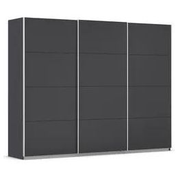 Schwebet&uuml;renschrank OTTO HOME "Kleiderschrank Schrank Garderobe AGORDO mit Dekor- oder Hochglanzfront", grau (graumetallic, griffleisten alufarbig), B:271cm H:210cm T:62cm, Holzwerkstoff, Schr&auml;nke, Schwebet&uuml;renschrank, in 4 Breiten und 2 H&ouml;hen MADE IN GERMANY