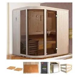 Sauna Weka "Sara 1", beige (natur), Saunaofen, externe Steuerung, 7,5 kW, Saunen, 7,5 kW Ofen mit ext. Steuerung