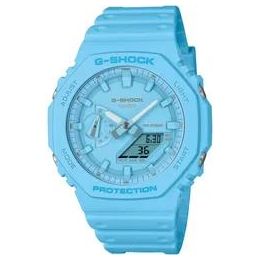 Chronograph Casio G-SHOCK, blau (t&uuml;rkis), Armbanduhren, Damen, Chronograph, Quarzuhr,Armbanduhr,Herrenuhr,digital, bis 20bar wasserd.Resinbarmband