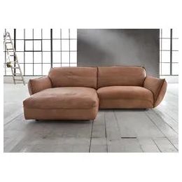 Ecksofa BETYPE "Be Type Be Chilled, Mega Sofa, Bezug: hochwertiges Anilinleder, L-Form", braun (cognac), B:280cm H:85cm T:180cm, AnilinLEDER Pallino gewachst (echtes Rindsleder) Das von s&uuml;damerikanischen Rindern stammende Anilinleder wird in F&auml;ssern gef&auml;rbt. Nat&uuml;rliche Merkmale wie Narben, Insektenstiche und Hornst&ouml;&szlig;e bleiben dem 1, 2 - 1, 4 mm starken Leder erhalten und sorgen f&uuml;r ein naturbelass