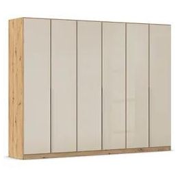 Dreht&uuml;renschrank OTTO HOME "Kleiderschrank Kleiderschr&auml;nke Schrank Garderobe AGORDO mit Glasfront", beige (eiche artisan, glas beige (champagner)), B:271cm H:210cm T:54cm, Holzwerkstoff, Schr&auml;nke, Dreht&uuml;renschrank, durchdachte Innenausstattung, in 7 Breiten und 2 H&ouml;hen MADE IN GERMANY, Topseller