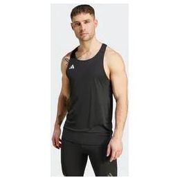 Lauftop Adidas PERFORMANCE "ADIZERO ESSENTIALS RUNNING SINGLET", Herren, Gr. M, schwarz, Obermaterial: 100% Polyester, Rundhals, Tops