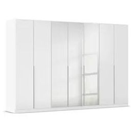 Dreht&uuml;renschrank OTTO HOME "Kleiderschrank Kleiderschr&auml;nke Schrank Garderobe AGORDO mit Glasfront", wei&szlig; (alpinwei&szlig;, glas kristallwei&szlig;), B:315cm H:210cm T:54cm, Holzwerkstoff, Schr&auml;nke, Dreht&uuml;renschrank, durchdachte Innenausstattung, in 7 Breiten und 2 H&ouml;hen MADE IN GERMANY