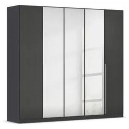 Dreht&uuml;renschrank OTTO HOME "Kleiderschrank Schrank Garderobe AGORDO mit Dekor- oder Hochglanzfront", grau (graumetallic, effektgrau hochglanz), B:226cm H:210cm T:54cm, Holzwerkstoff, Schr&auml;nke, Dreht&uuml;renschrank, durchdachte Innenausstattung, in 8 Breiten und 2 H&ouml;hen MADE IN GERMANY, Topseller