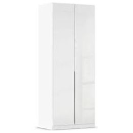 Dreht&uuml;renschrank OTTO HOME "Kleiderschrank Kleiderschr&auml;nke Schrank Garderobe AGORDO mit Glasfront", wei&szlig; (alpinwei&szlig;, glas kristallwei&szlig;), B:91cm H:229cm T:54cm, Holzwerkstoff, Schr&auml;nke, Dreht&uuml;renschrank, durchdachte Innenausstattung, in 7 Breiten und 2 H&ouml;hen MADE IN GERMANY, Topseller