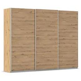 Schwebet&uuml;renschrank OTTO HOME "Kleiderschrank Schrank Garderobe AGORDO mit Dekor- oder Hochglanzfront", braun (eiche artisan, griffleisten alufarbig), B:271cm H:210cm T:62cm, Holzwerkstoff, Schr&auml;nke, Schwebet&uuml;renschrank, in 4 Breiten und 2 H&ouml;hen MADE IN GERMANY