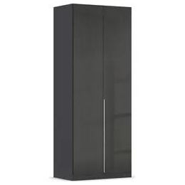 Dreht&uuml;renschrank OTTO HOME "Kleiderschrank Schrank Garderobe AGORDO TOPSELLER Schlafzimmer", grau (graumetallic, effektgrau hochglanz), B:91cm H:229cm T:54cm, Holzwerkstoff, Schr&auml;nke, Dreht&uuml;renschrank, durchdachte Innenausstattung, in 8 Breiten und 2 H&ouml;hen MADE IN GERMANY, Topseller