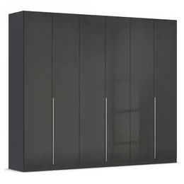 Dreht&uuml;renschrank OTTO HOME "Kleiderschrank Schrank Garderobe AGORDO TOPSELLER Schlafzimmer", grau (graumetallic, effektgrau hochglanz), B:271cm H:229cm T:54cm, Holzwerkstoff, Schr&auml;nke, Dreht&uuml;renschrank, durchdachte Innenausstattung, in 8 Breiten und 2 H&ouml;hen MADE IN GERMANY, Topseller