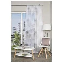 Vorhang Home Wohnideen "RAWLINS" Gr. 3, grau, B:140cm H:225cm, Voile, Polyester, Gardinen, Zugbandschal RAWLINS bedruckt
